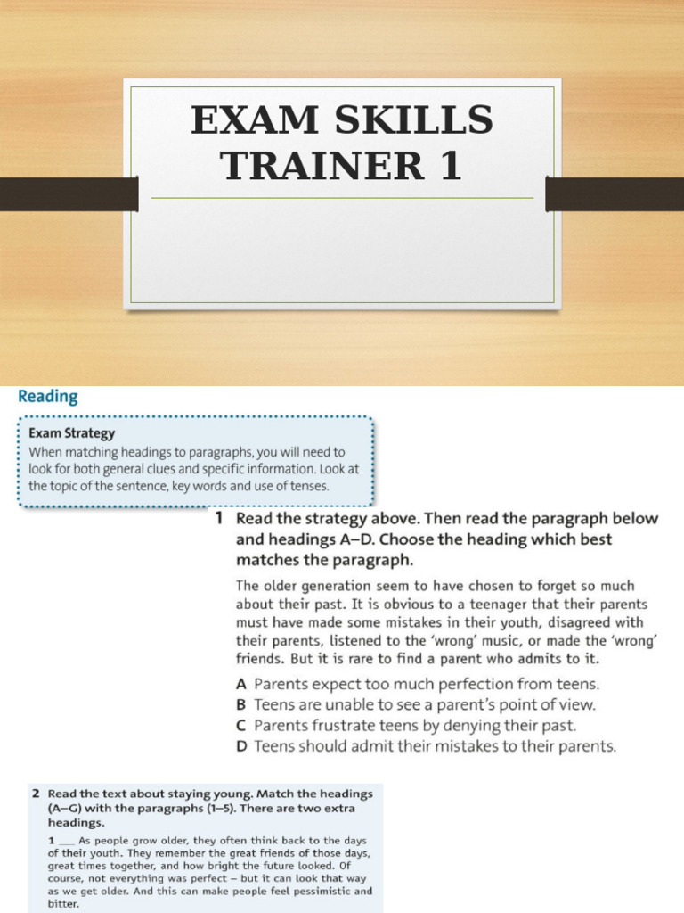 Exam Skills Trainer 1 | PDF