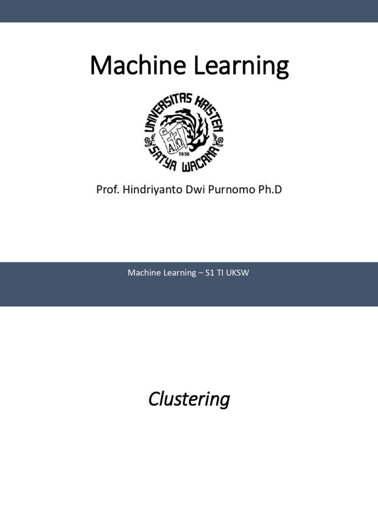Machine Learning - 5. Clustering | PDF