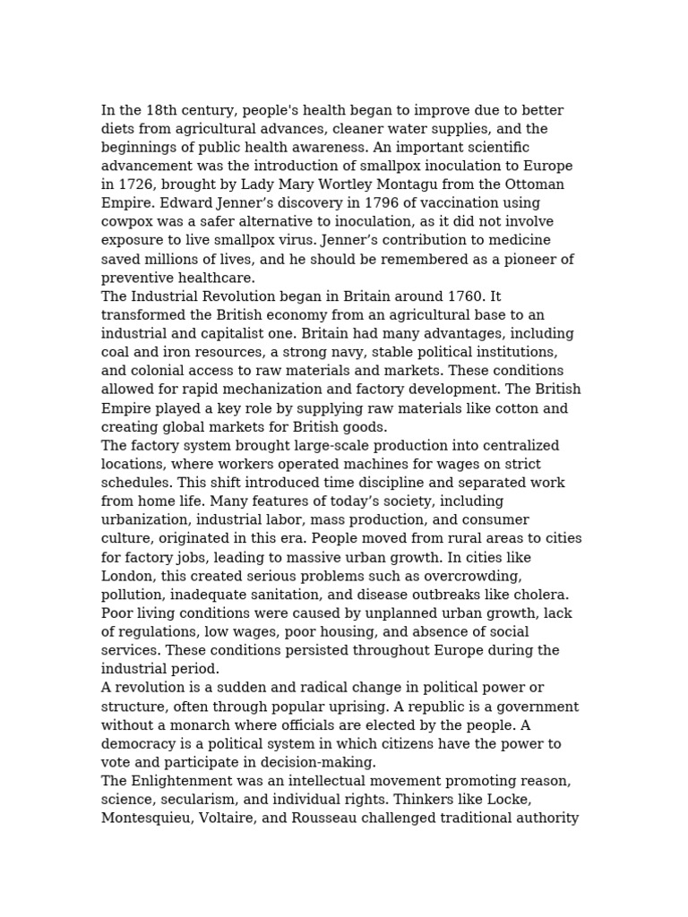 Modern Europe Notes Printable | PDF | Age Of Enlightenment | Republic