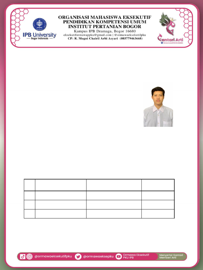 Format CV Calon Peserta Sekolah Ormawa 2023 (Repaired) | PDF