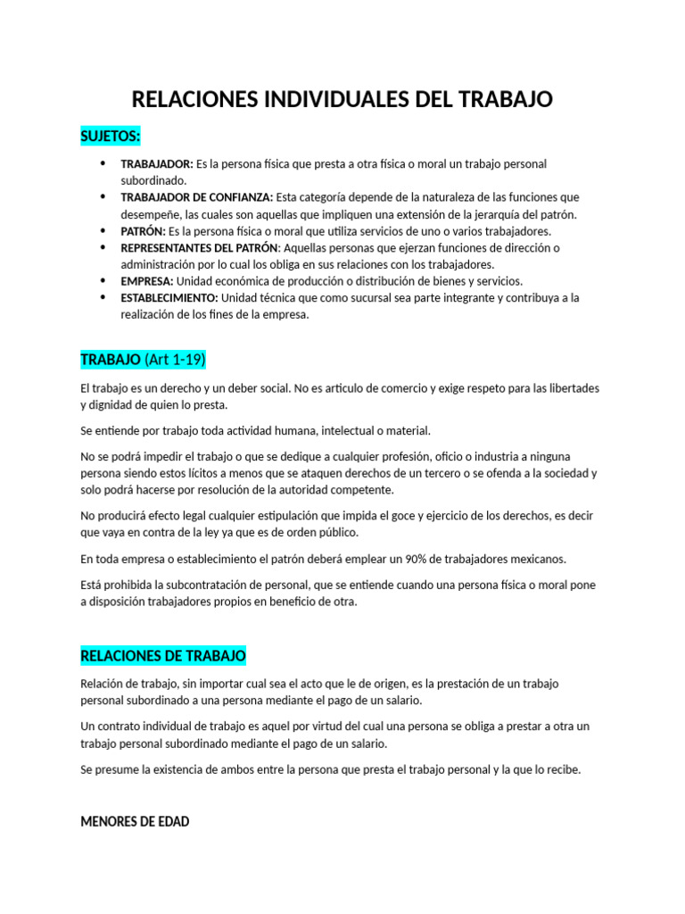 Relaciones Individuales Del Trabajo - Luis Torres | PDF | Salario | Salario mínimo