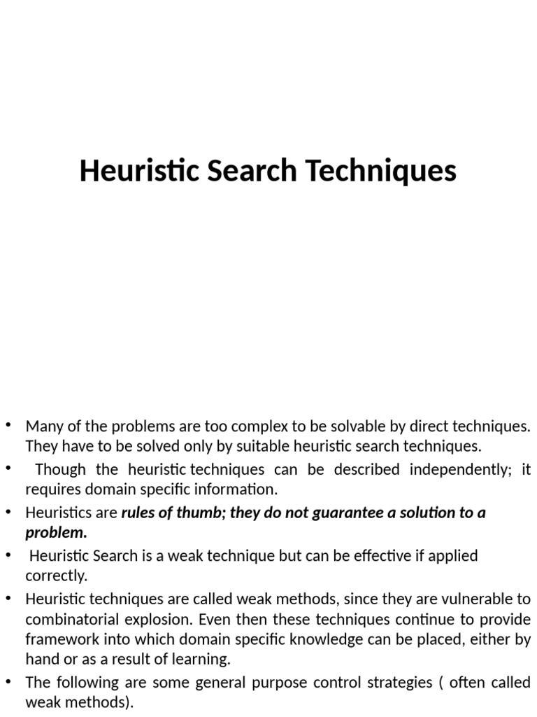 Heuristic Search Technique | PDF | Algorithms And Data Structures | Theoretical Computer Science