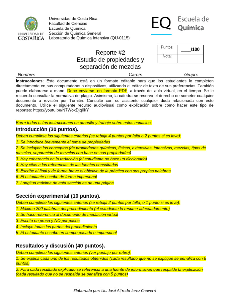 Machote de Reporte Largo | PDF