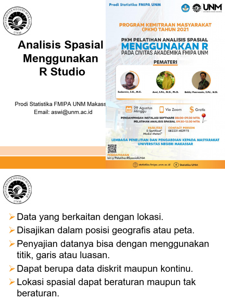 Aswi - Pengabdian - Analisis Spasial Menggunakan R Studio | PDF