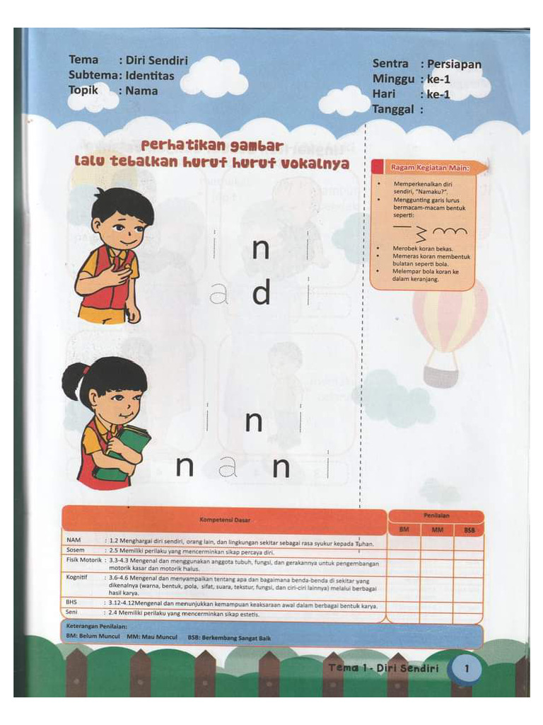 NH - LKS Kel A Tema Diri Sendiri | PDF