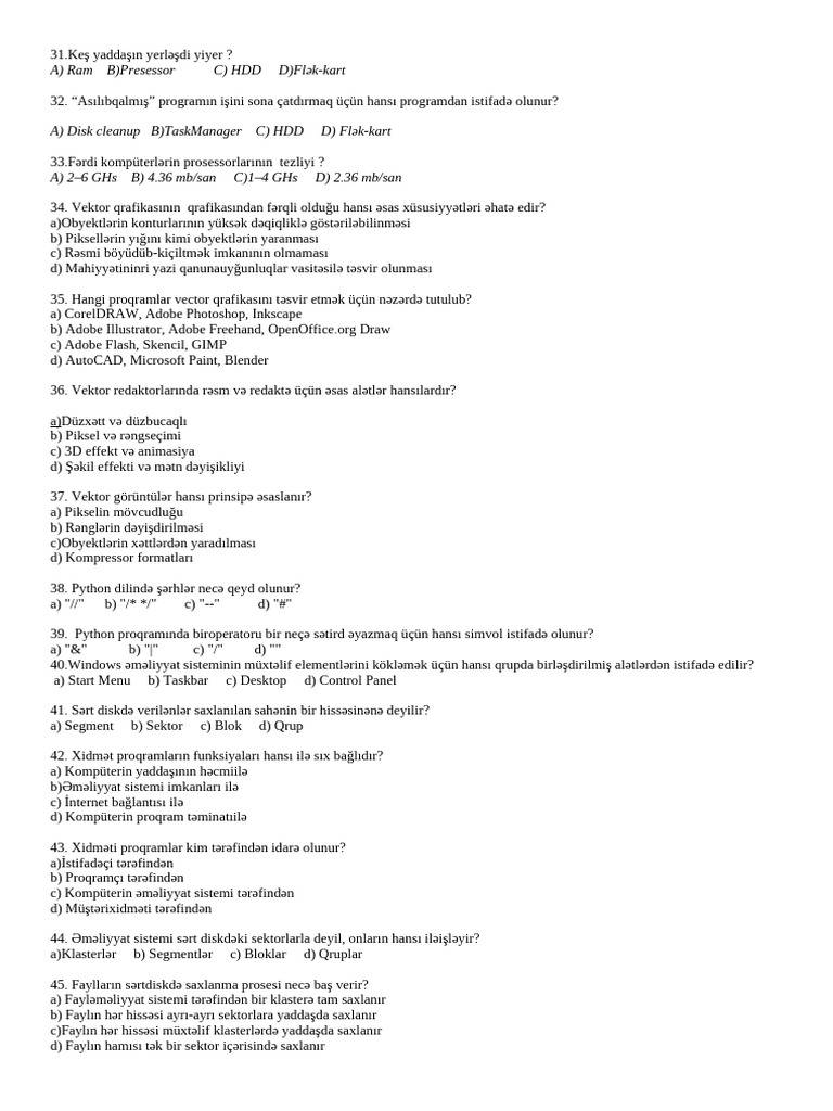 9-cu sinif informatika.docx 2 | PDF