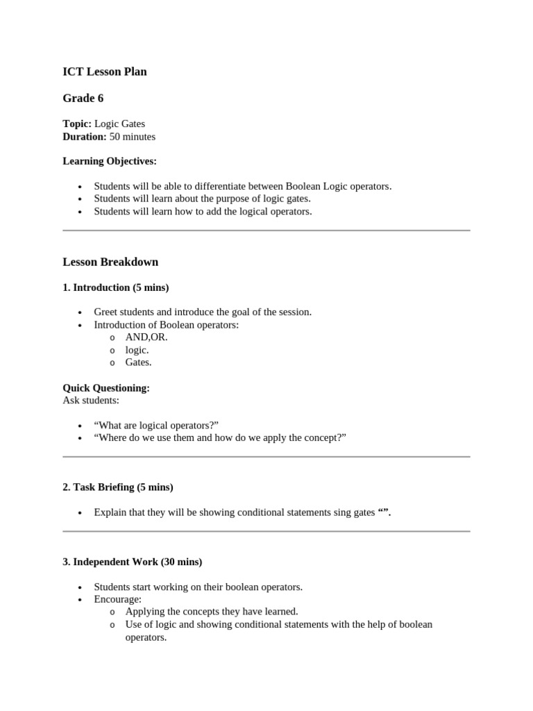 ICT Lesson Plan April Week 2 (1) .Docxg6 | PDF