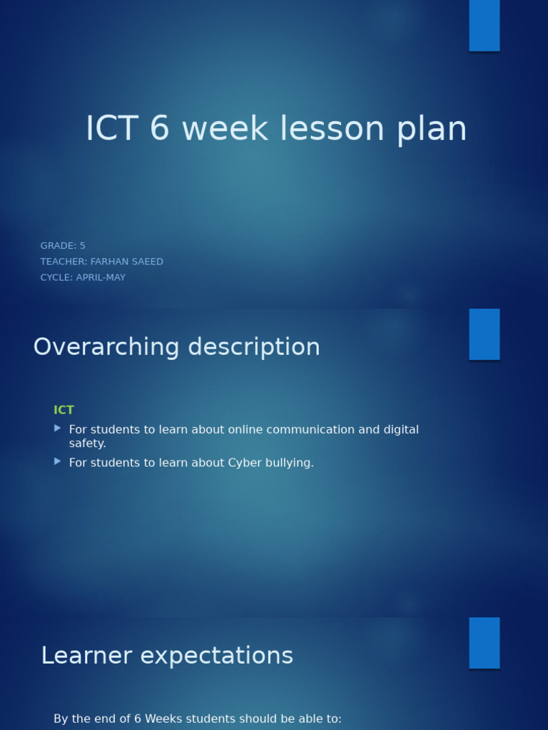 ICT 6 week lesson plan.pptxgrade 5 | PDF