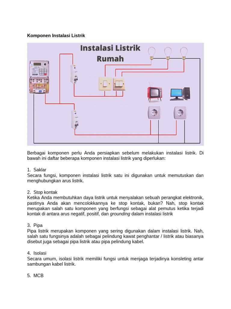 4 Komponen Instalasi Listrik | PDF