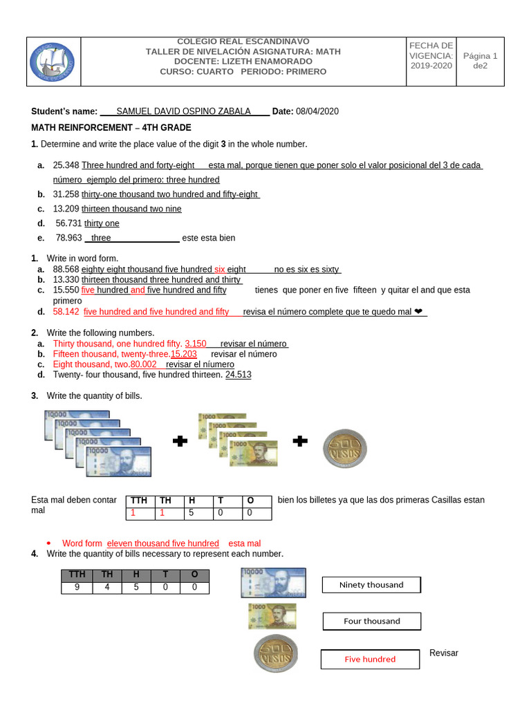 Math Reinforcement | PDF