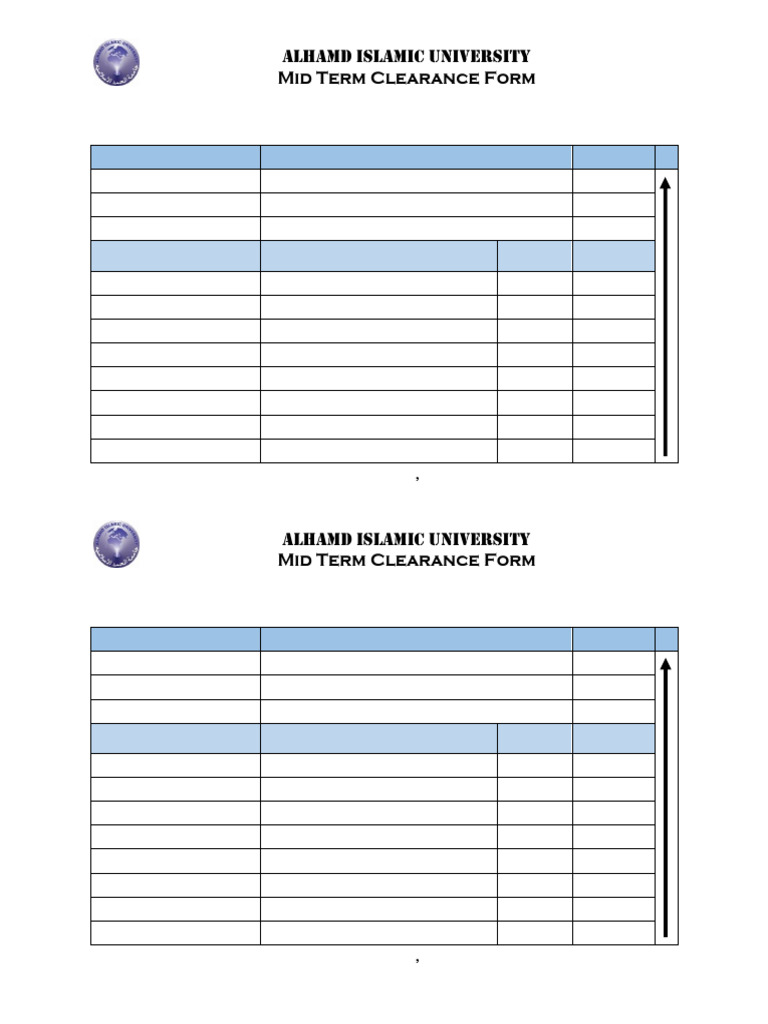 Mid Term Clearance Form | PDF