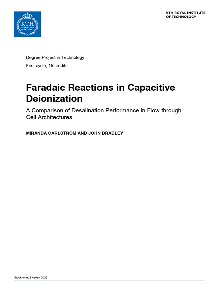 Faradaic Reactions in CDI-KTH | PDF | Redox | Materials