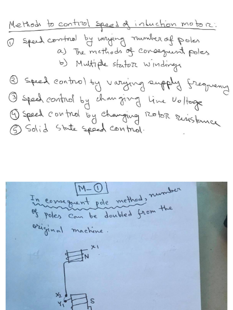 16 Speed Control Methods For Three Phase Induction Motor Notes Pdf