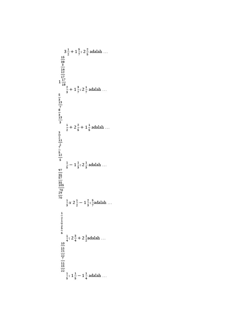 Proset 2. Bilangan Pecahan A | PDF