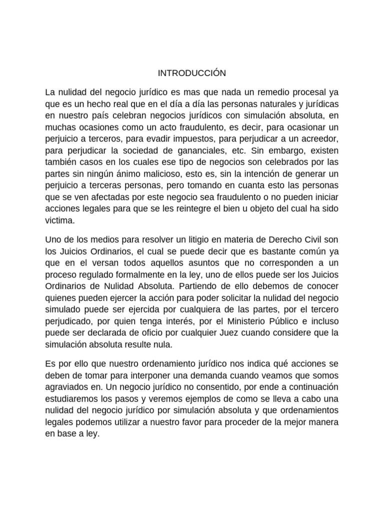 introduccion nulidad | PDF