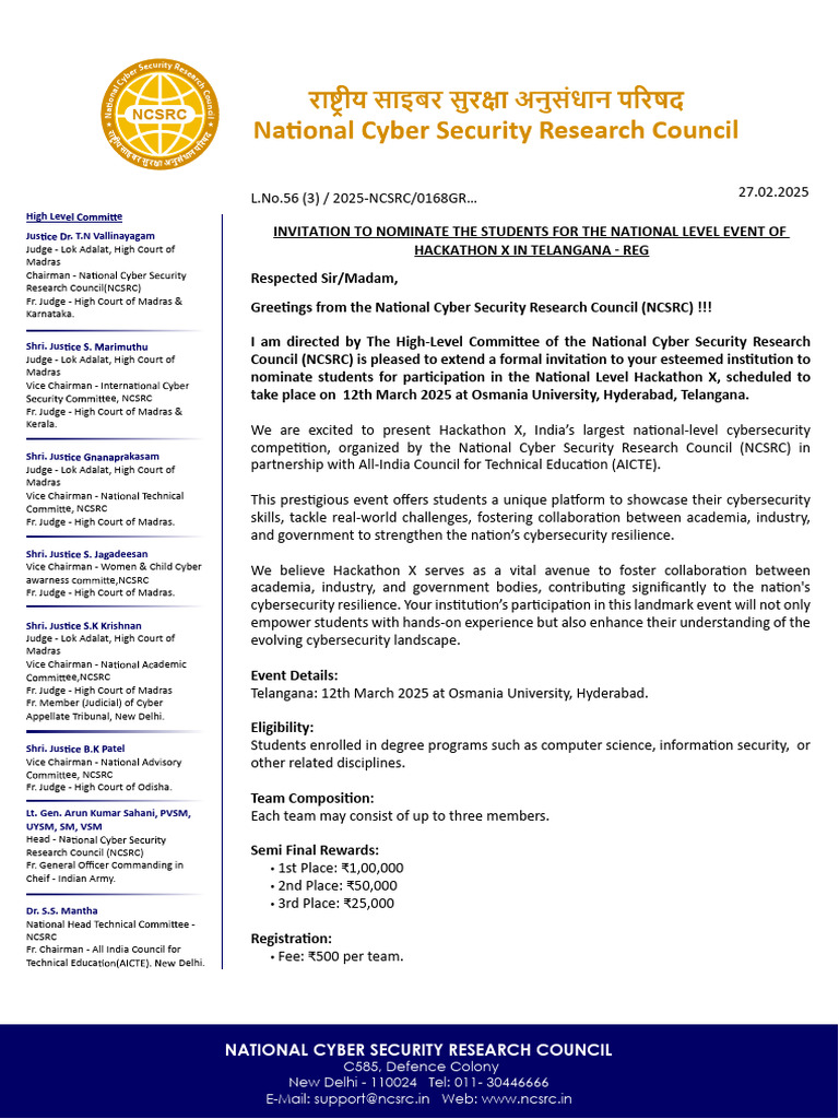 Invite - Letter Hackathon X | PDF