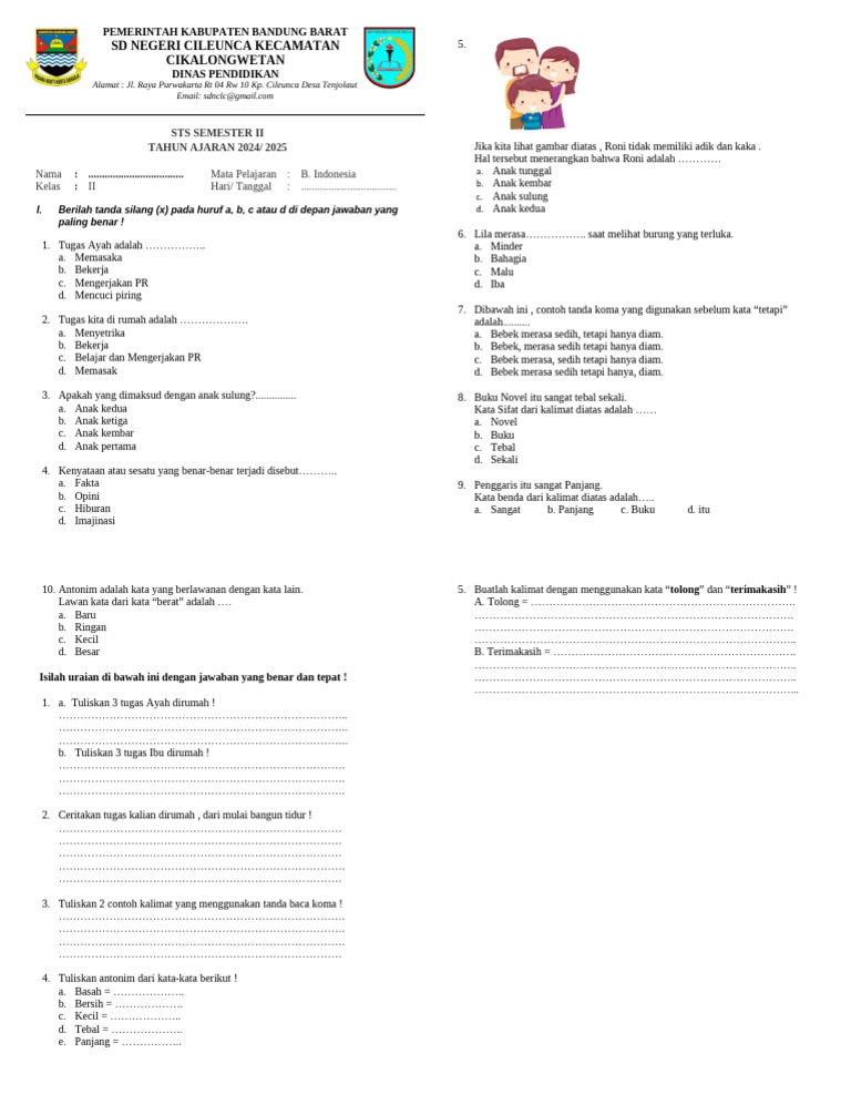 STS Kls 2 B. Indonesia | PDF