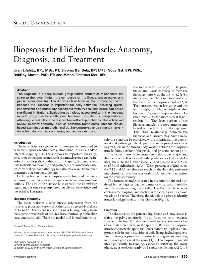 Iliopsoas_the_Hidden_Muscle__Anatomy,_Diagnosis,.11 | PDF | Lower Limb ...
