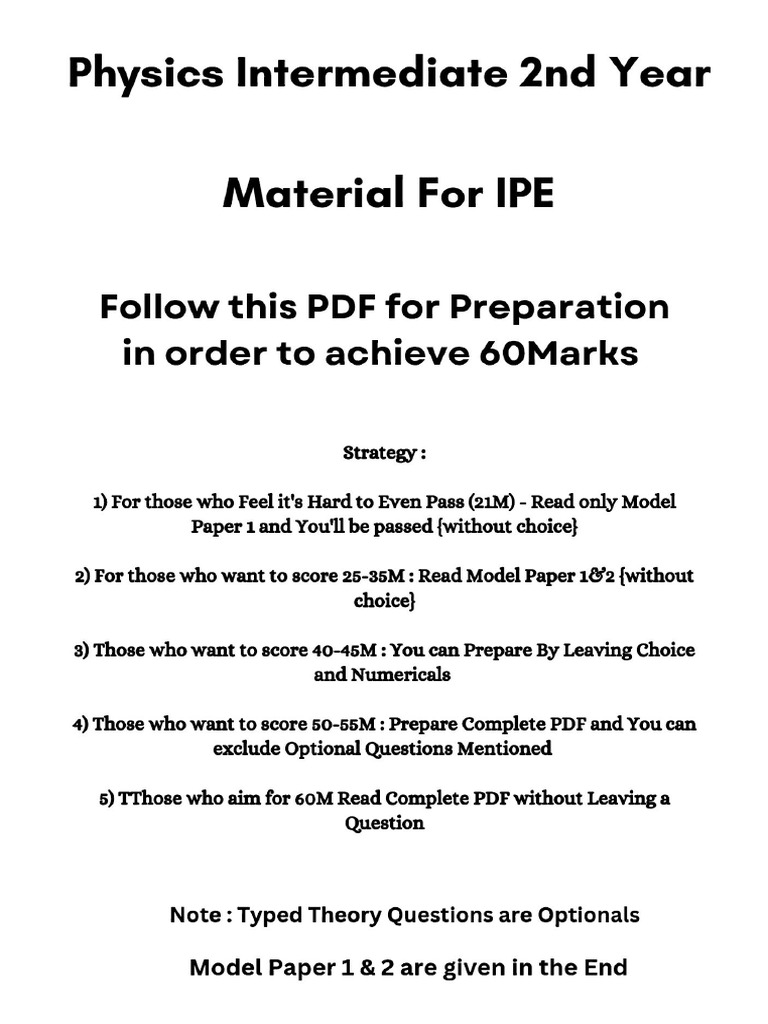 Physics Final 2nd Year | PDF