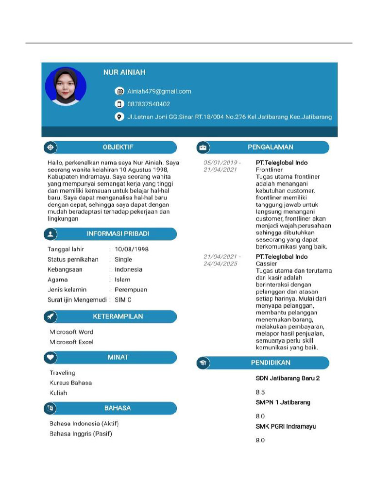 Salin-CV done Aini | PDF