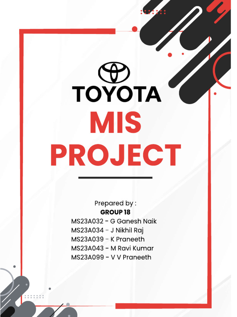 Group18 Project Toyota | PDF