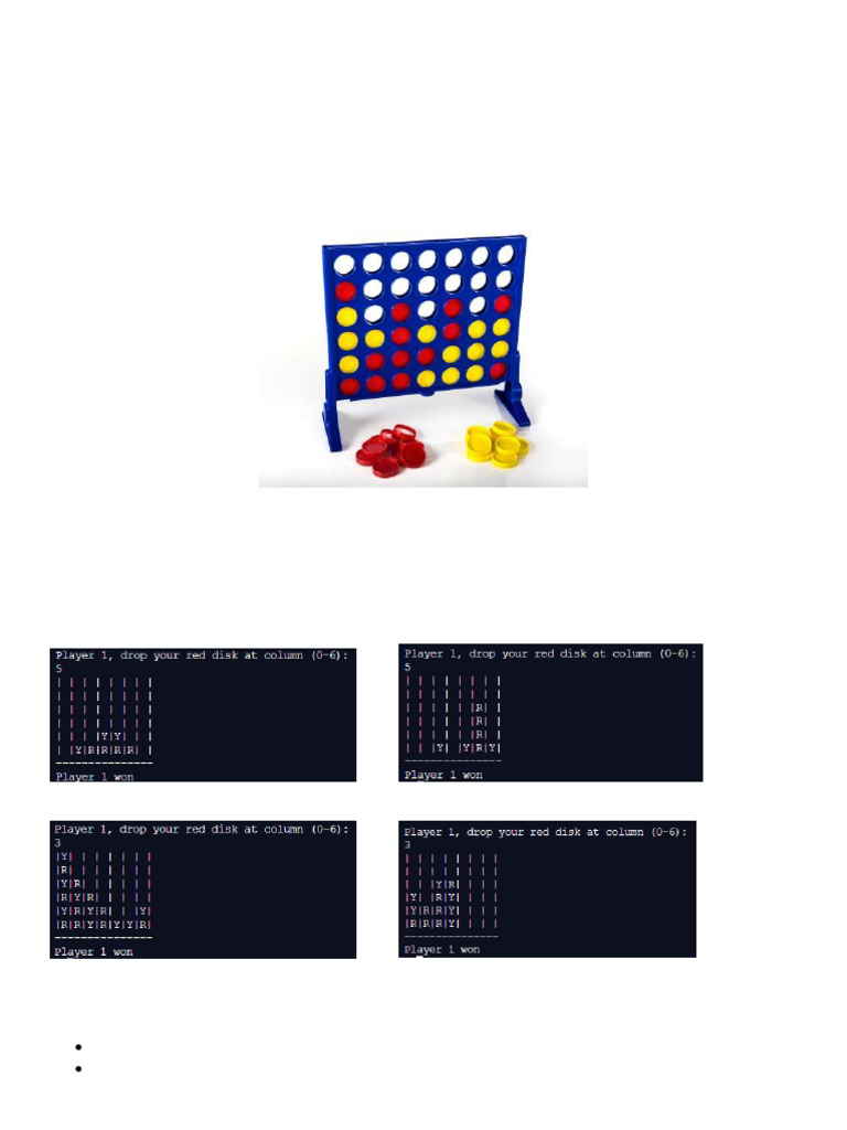 Four in A Row Game | PDF