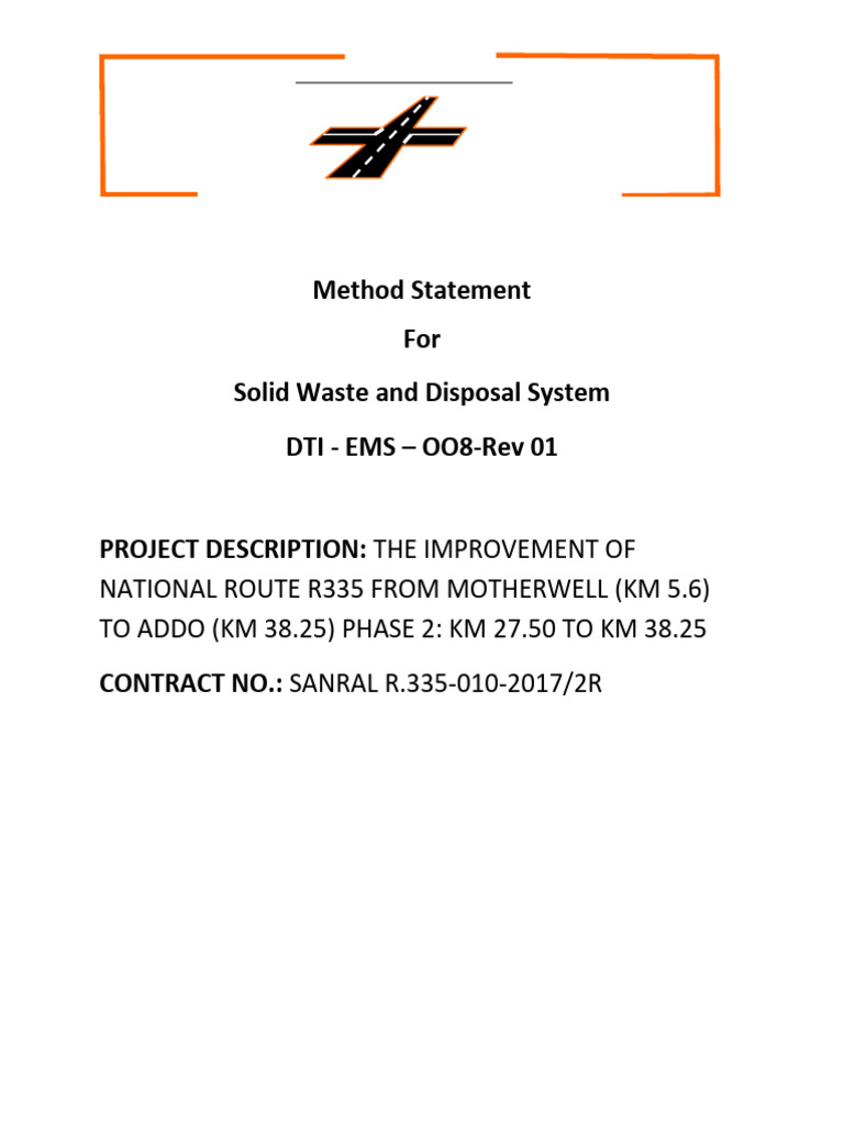 DTI-EMS-008 Environmental Method Statement - Solid Waste Control and ...