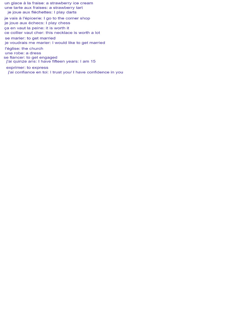 French Lesson 6 Vocab | PDF