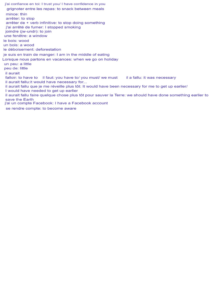French Lesson 7 Vocab | PDF