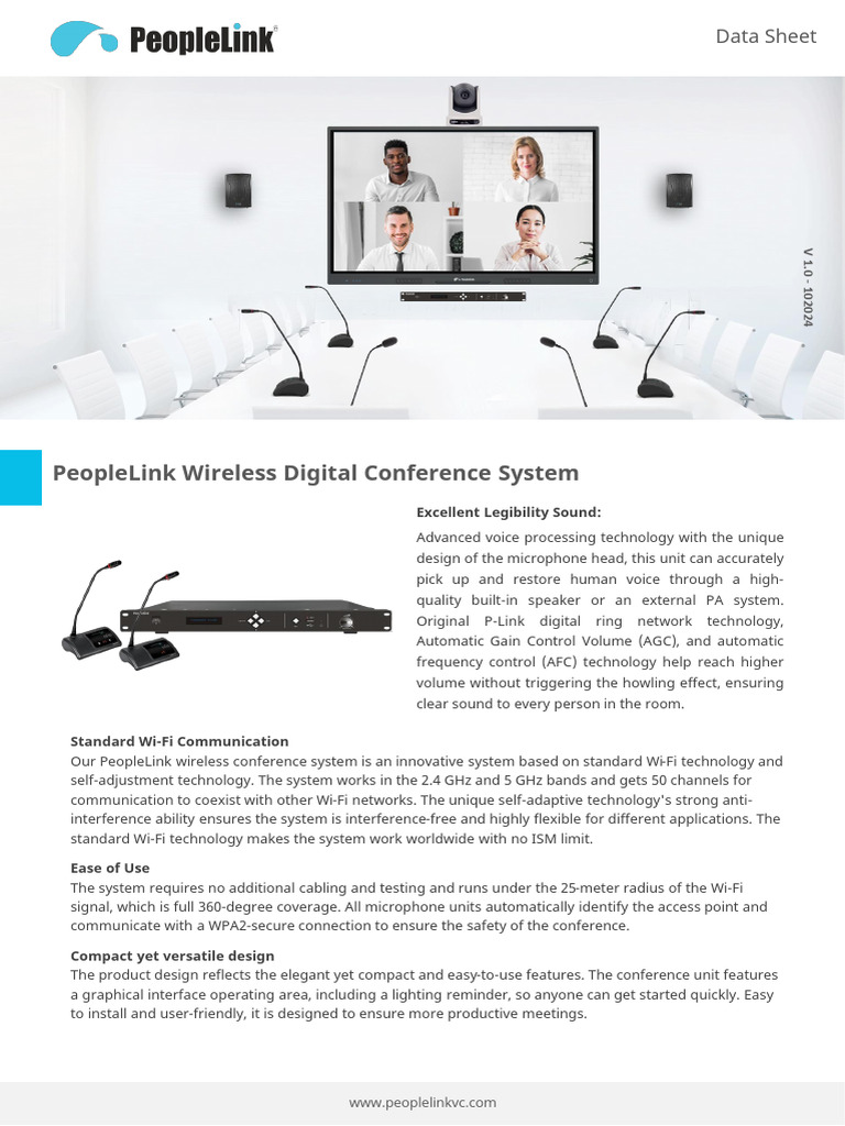 Peoplelink Wireless Digital Conference System 2024 1 | PDF | Microphone ...