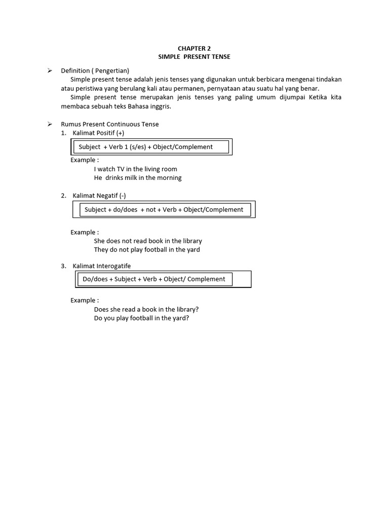 Chapter 2 Simple Present Tense | PDF