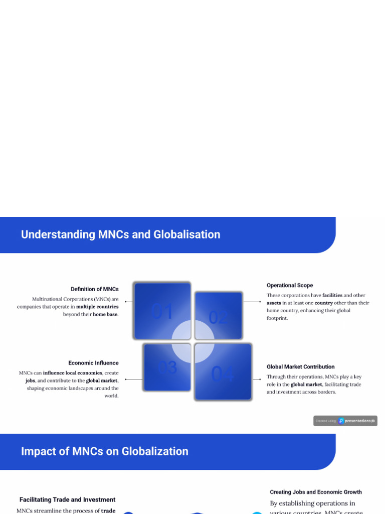 Role of MNCs in Globalisation | PDF