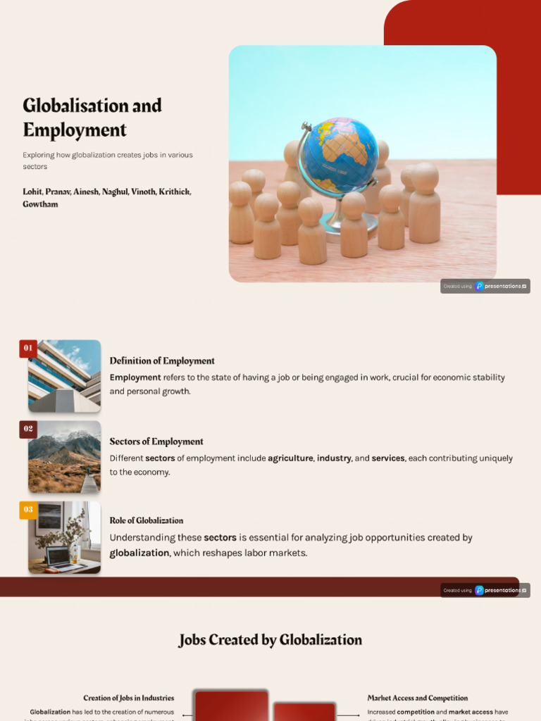 Globalisation and Employment Opportunities in Different Sectors | PDF