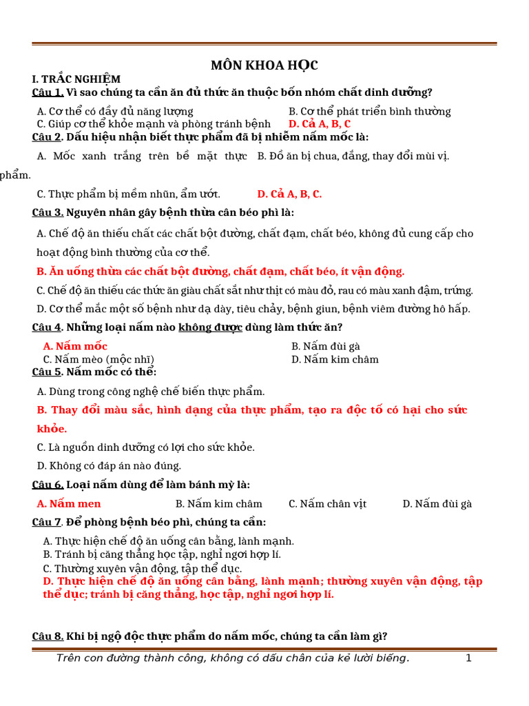 Đề Cương Cuối HKII Môn Khoa Sử Địa | PDF