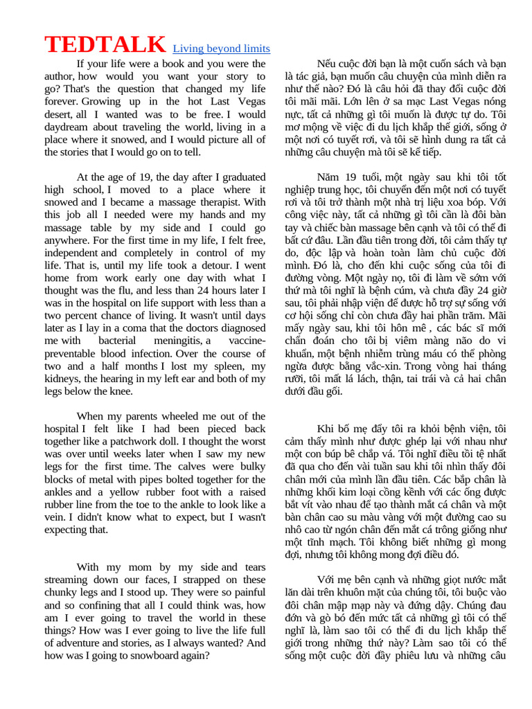 Living Beyond Limits (Tedtalk) | PDF