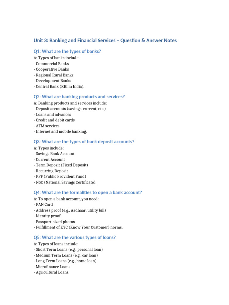 Financial Literacy Unit3 QA | PDF | Credit Card | Banks