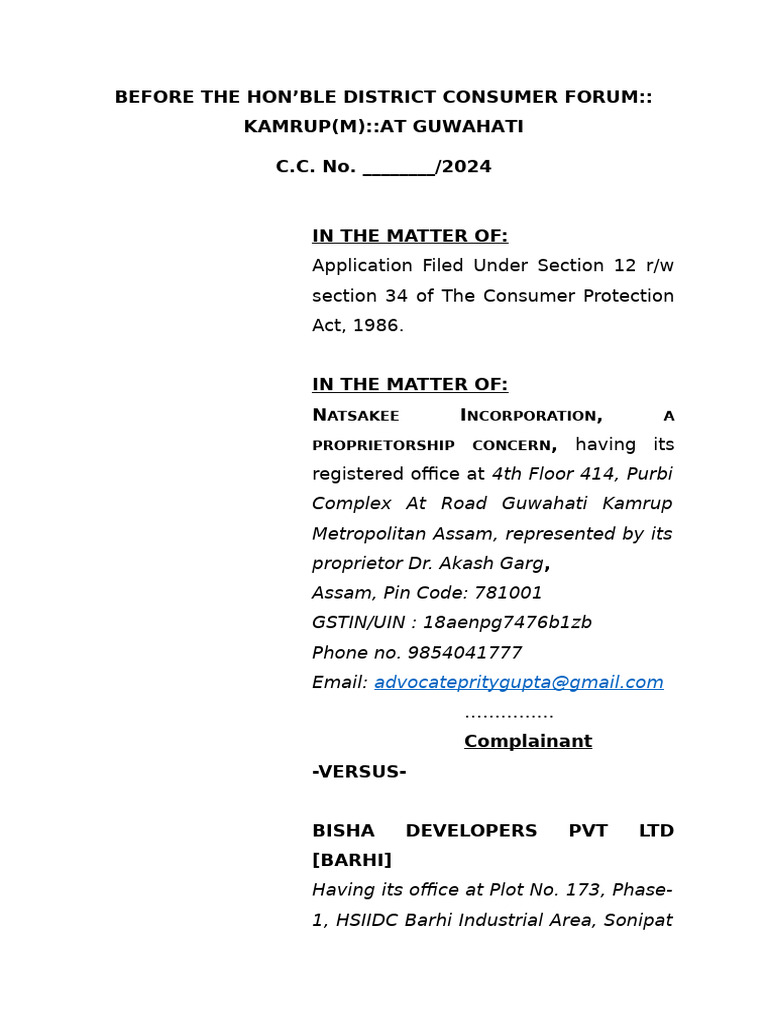 Akash Garg Consumer Court Case | PDF | Affidavit | Safety