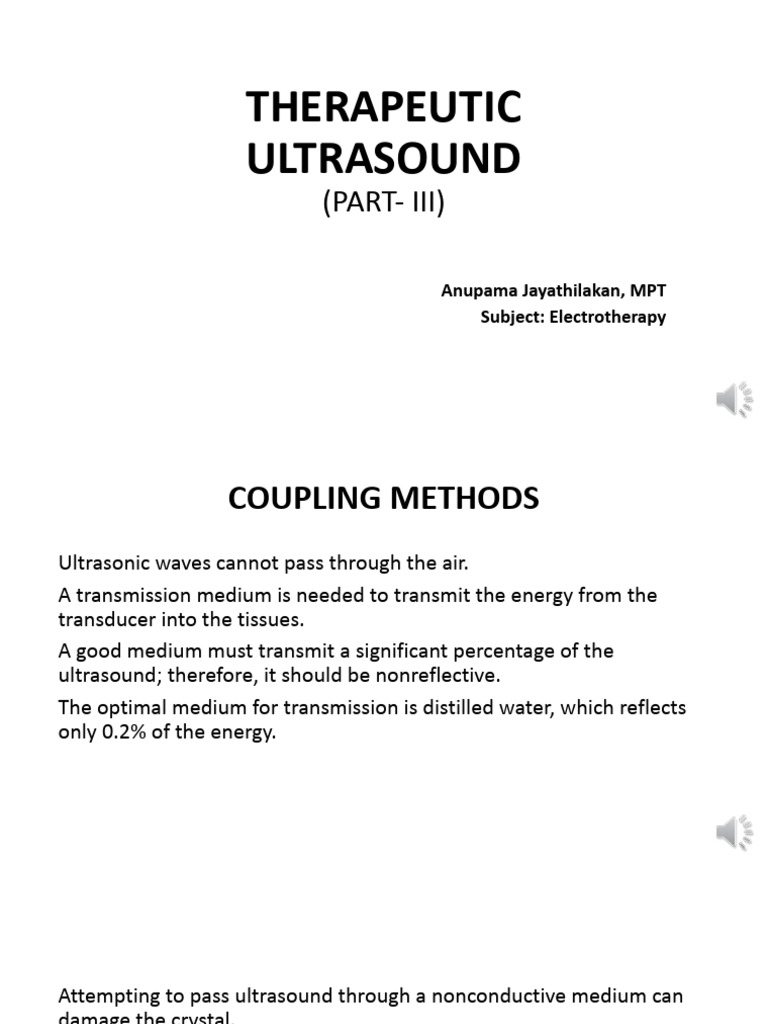 THERAPEUTIC ULTRASOUND-Part III | PDF | Ultrasound | Gel