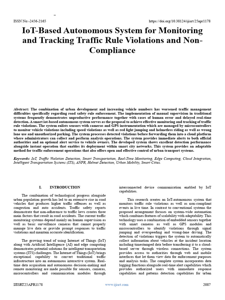 IoT-Based Autonomous System For Monitoring and Tracking Traffic Rule ...