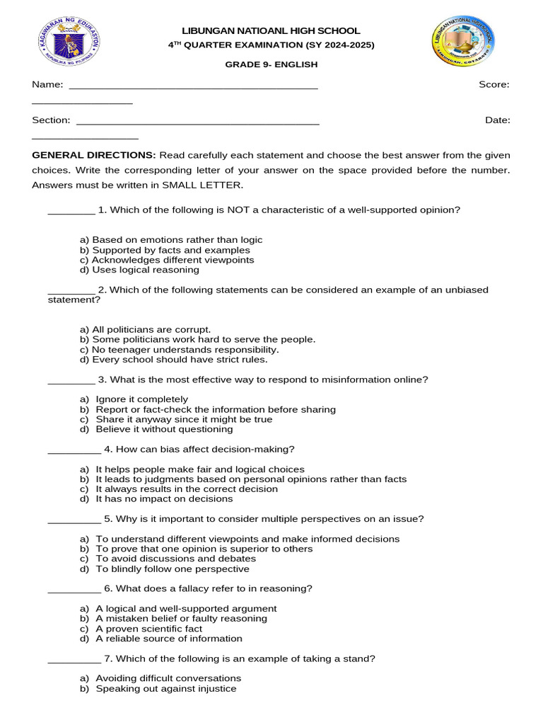Grade - 4th Periodical Test - II | PDF | Stress (Linguistics) | Word