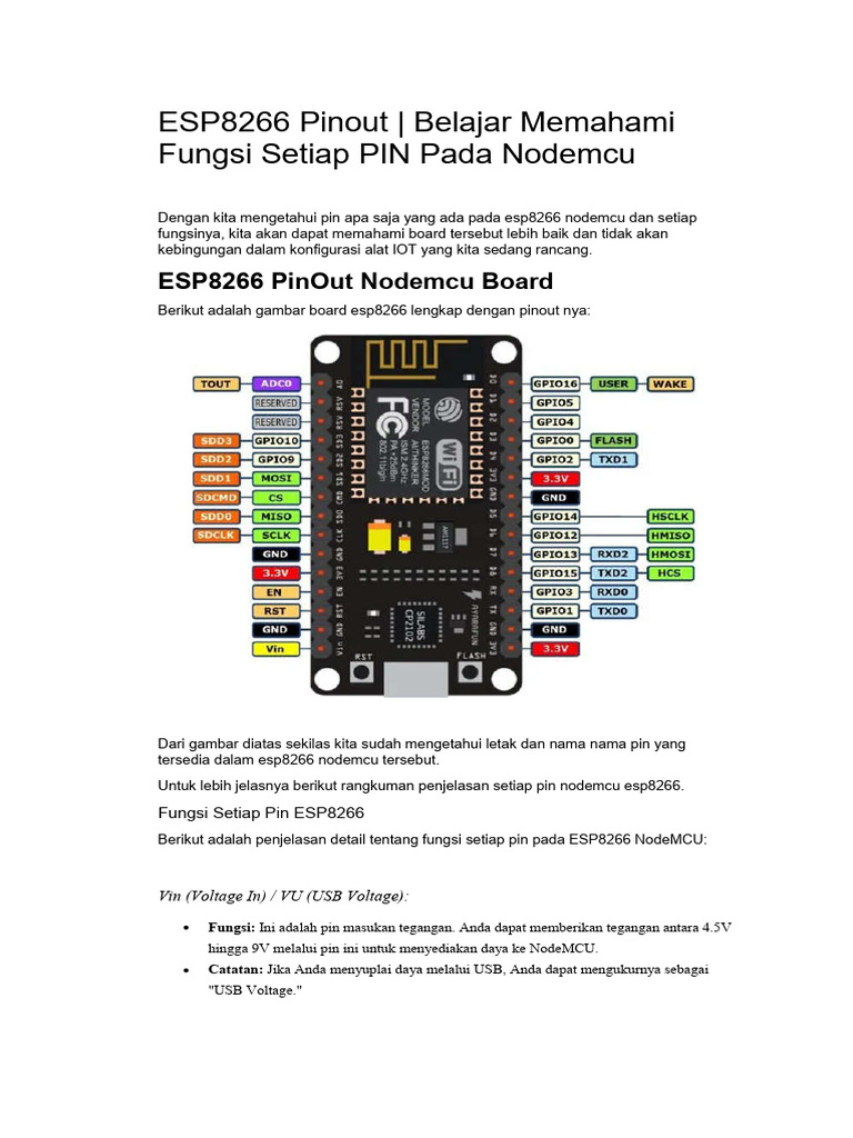 ESP8266 Pinout | PDF