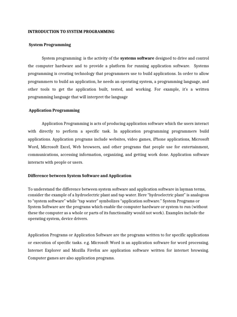 INTRODUCTION TO SYSTEM PROGRAMMING - Doc2 | PDF | Assembly Language | Programming