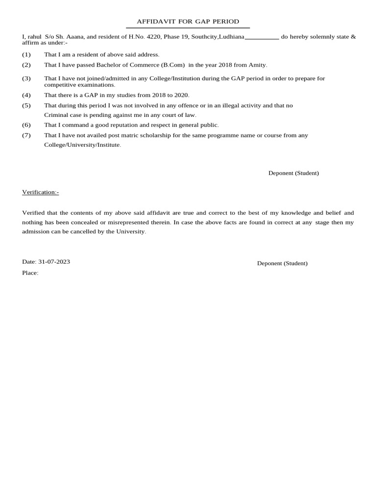 AFFIDAVIT_FOR_GAP_PERIOD | PDF