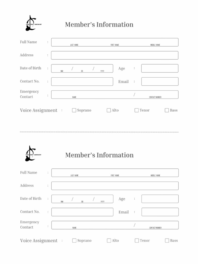 Members Info Sheet 001 | PDF