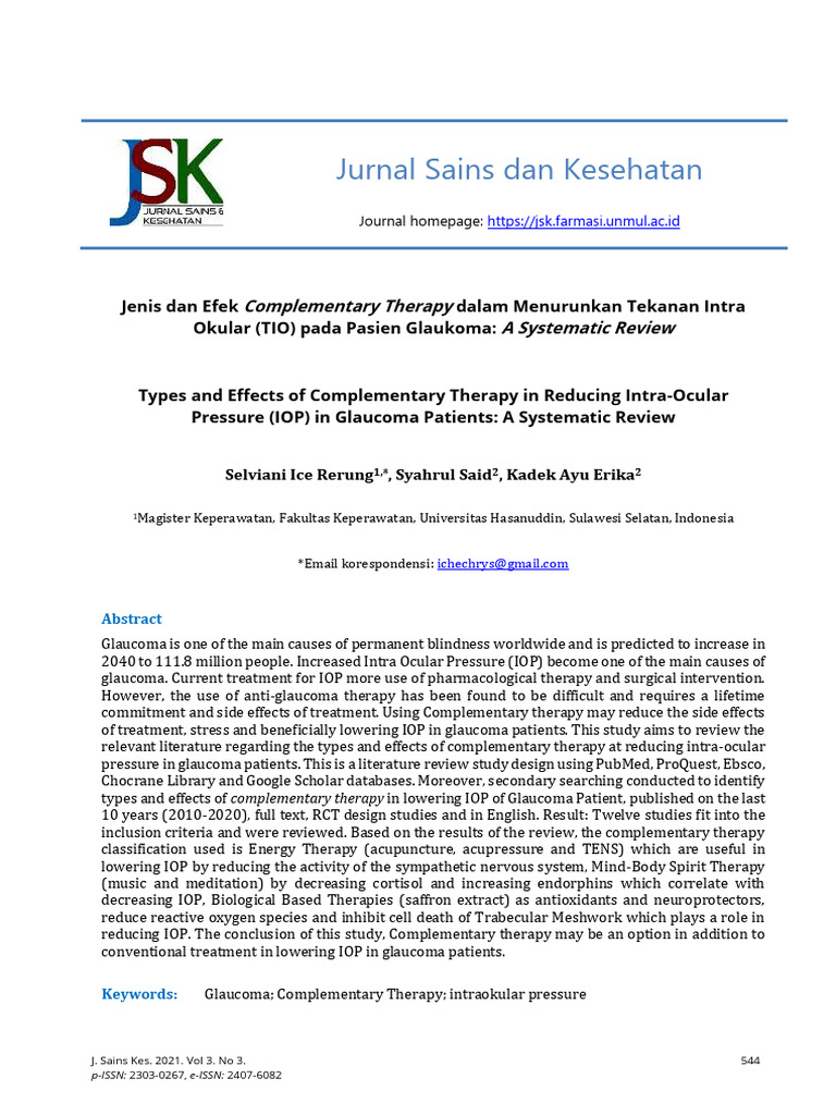 Jurnal Sains Dan Kesehatan (J. Sains Kes.) JSK | PDF