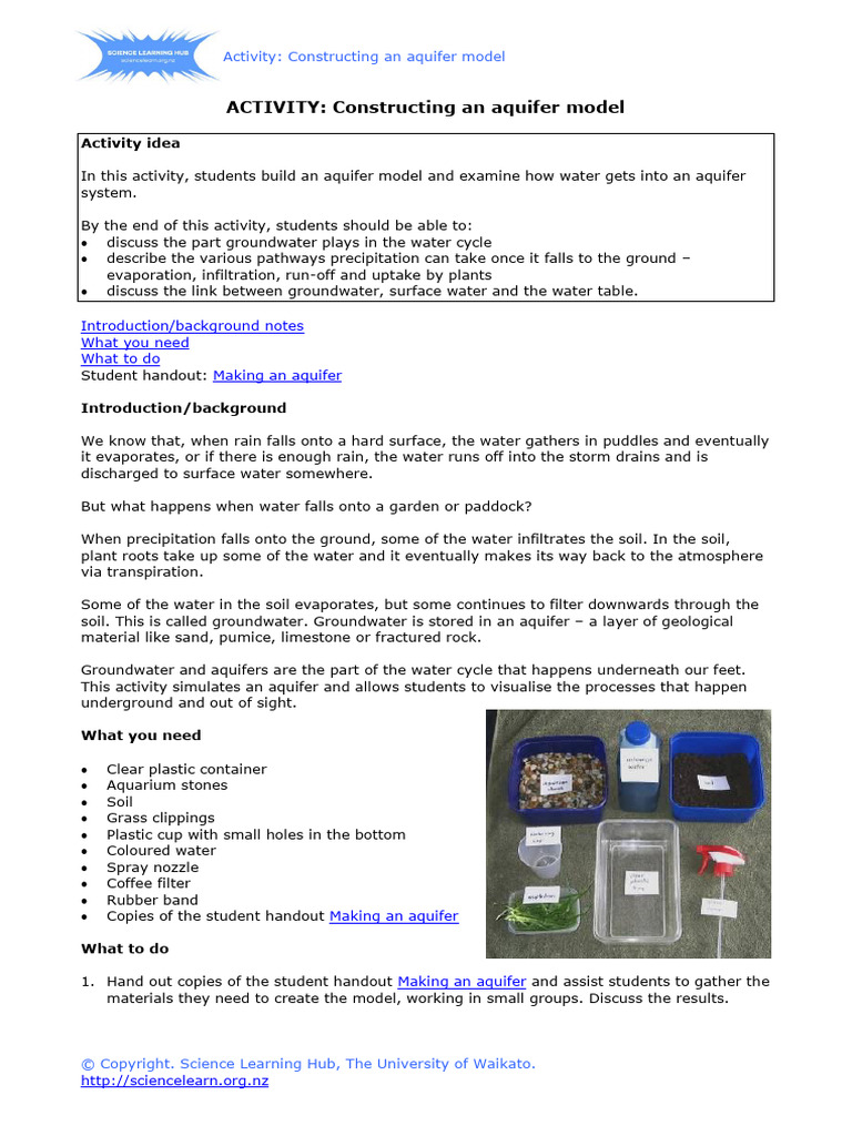 Constructing_an_aquifer_model | PDF | Groundwater | Aquifer