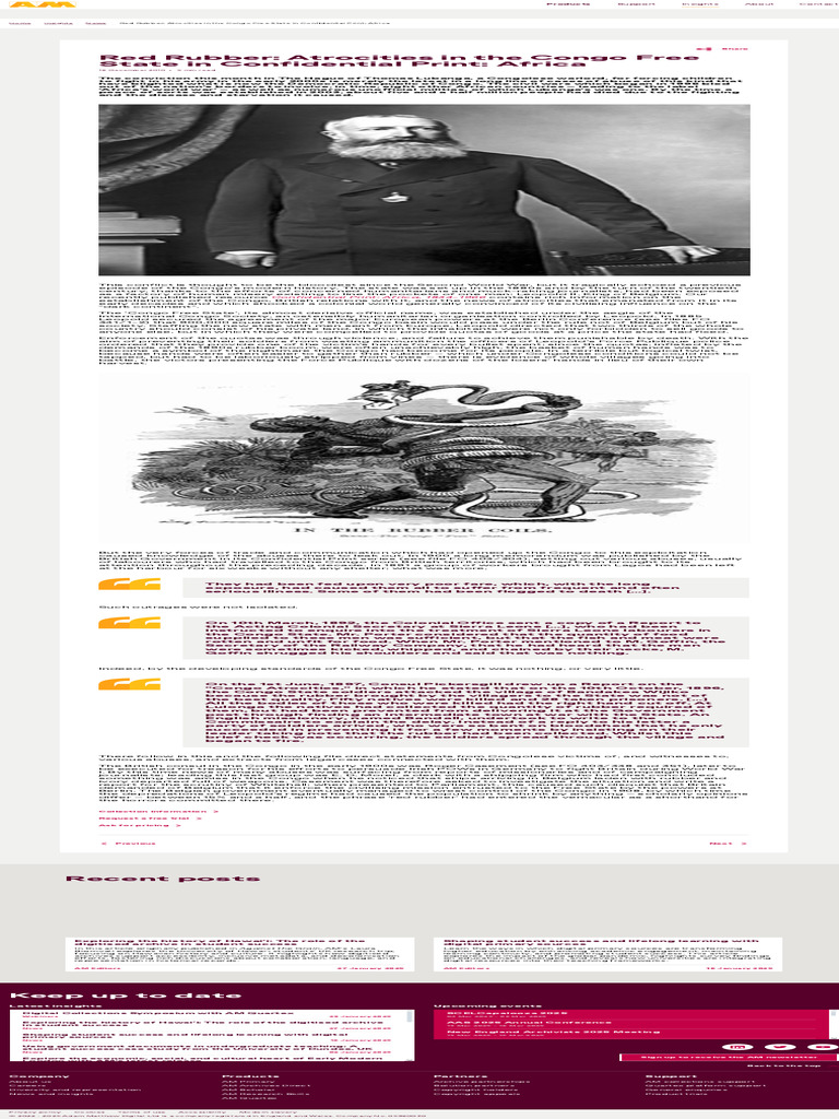 Red Rubber - Atrocities in The Congo Free State in Confidential (Poli ...