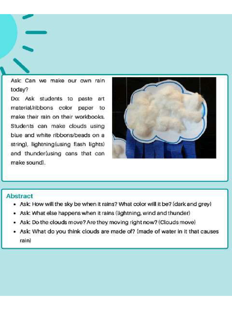 STEM ACTIVITY - It's A Rainy Day | PDF