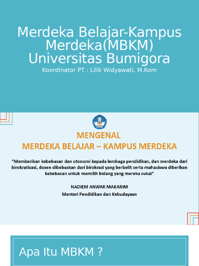 Merdeka Belajar-Kampus Merdeka (MBKM) Universitas Bumigora | PDF