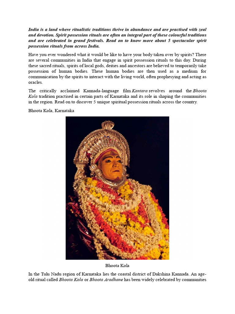Ritualistic Dance of India | PDF